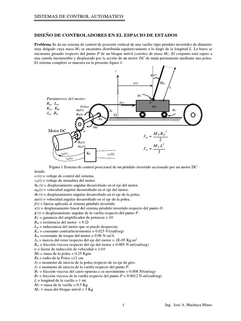 Pendulo Invertido Control Ii | PDF | Ecuaciones | Sistema de control