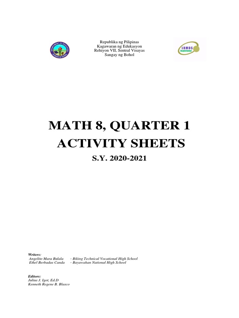 Math 8 - Q1 - LAS - WK 2 | Download Free PDF | Factorization | Equations