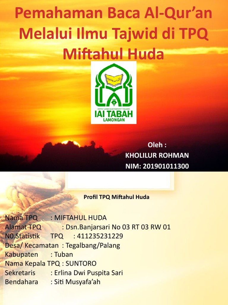 Pemahaman Tajwid di TPQ Miftahul Huda | PDF