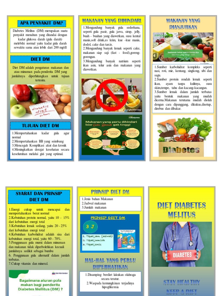 Leaflet Diet DM | PDF | Memasak, Makanan, & Anggur | Kesehatan Holistik