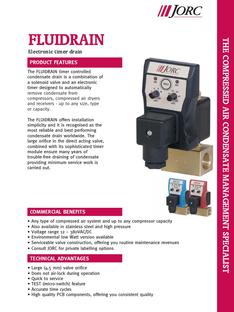 Electronic Timer Drain: Product Features | PDF | Valve | Manufactured Goods