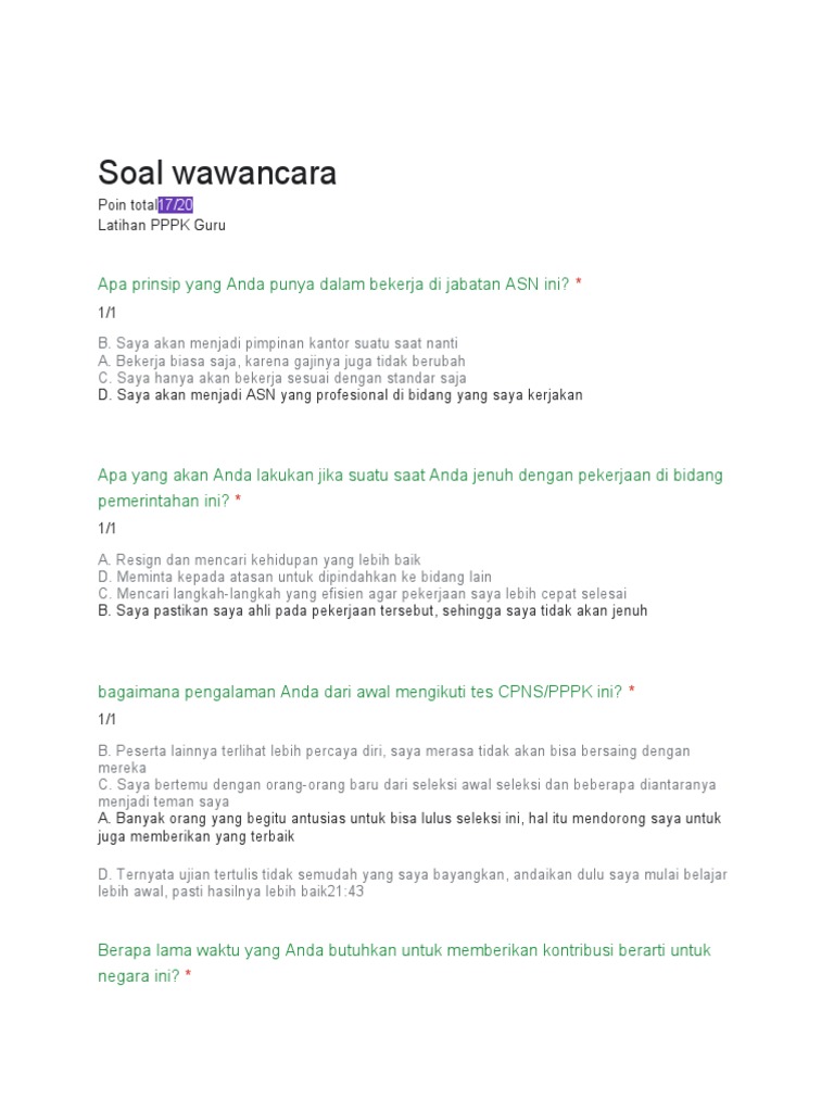 Soal Wawancara | PDF