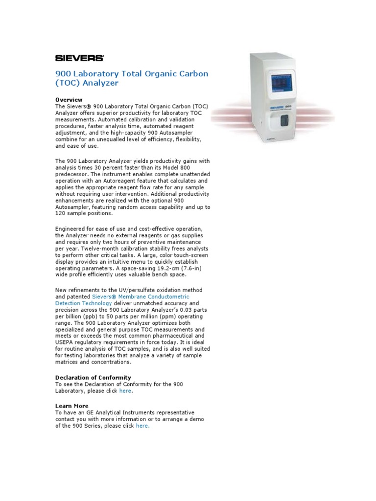 Total Organic Carbon Analyzer | PDF | Total Organic Carbon ...