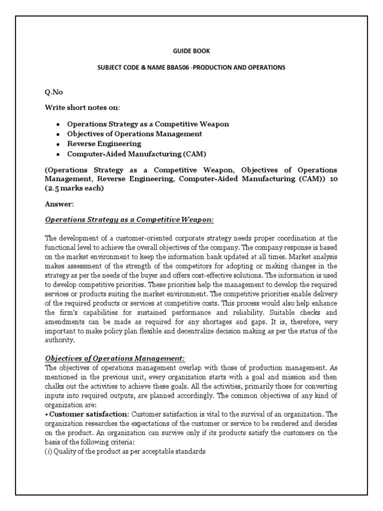 BBA 506 GUIDE BOOK Smu 5th Sem Bba | Download Free PDF | Warehouse | Computer Aided Design