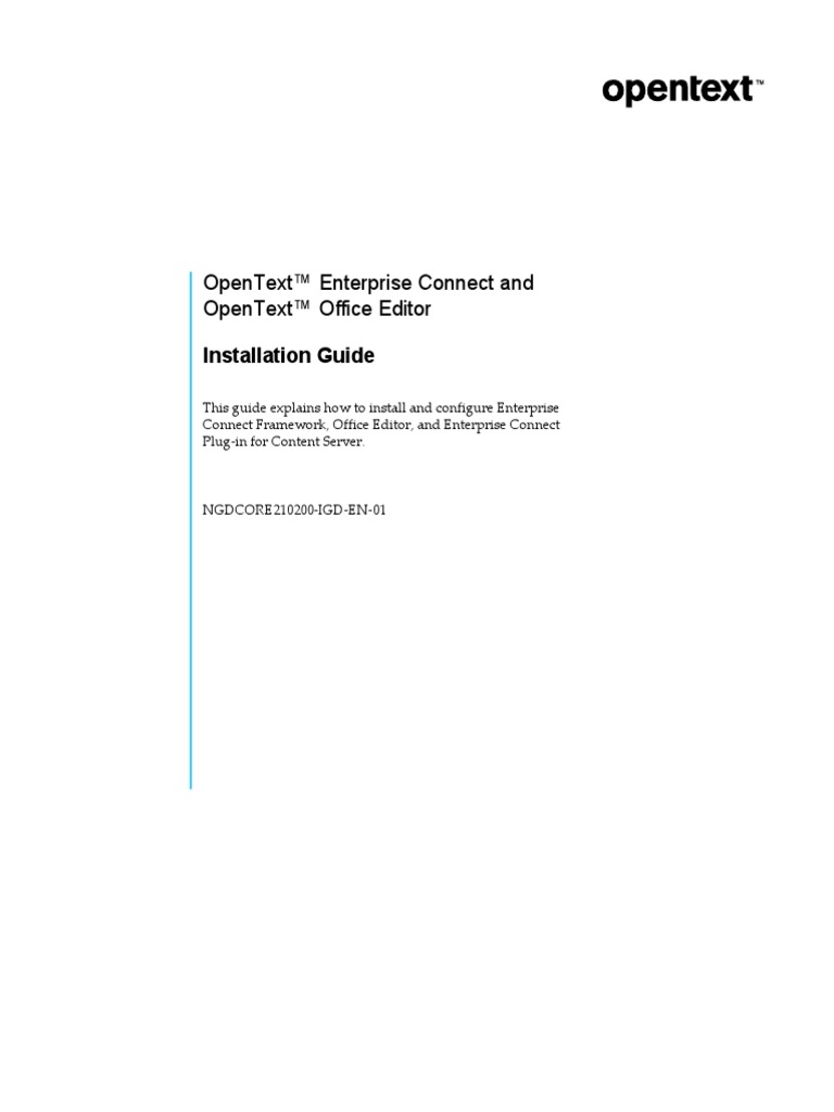 OpenText Enterprise Connect and OpenText Office Editor CE 21.2 ...
