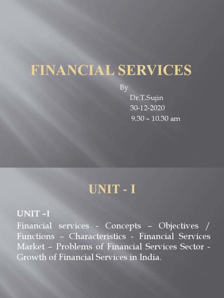 Intoduction To Financial Services | PDF