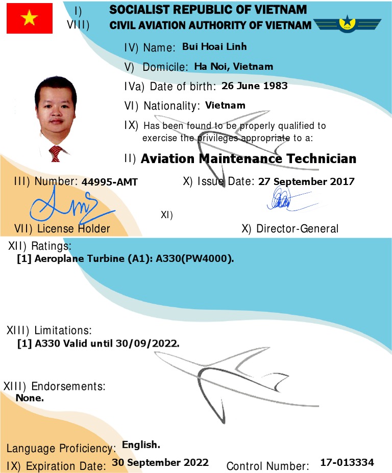 S Ocialist Republic of Vietnam: Aviation Maintenance Technician | PDF