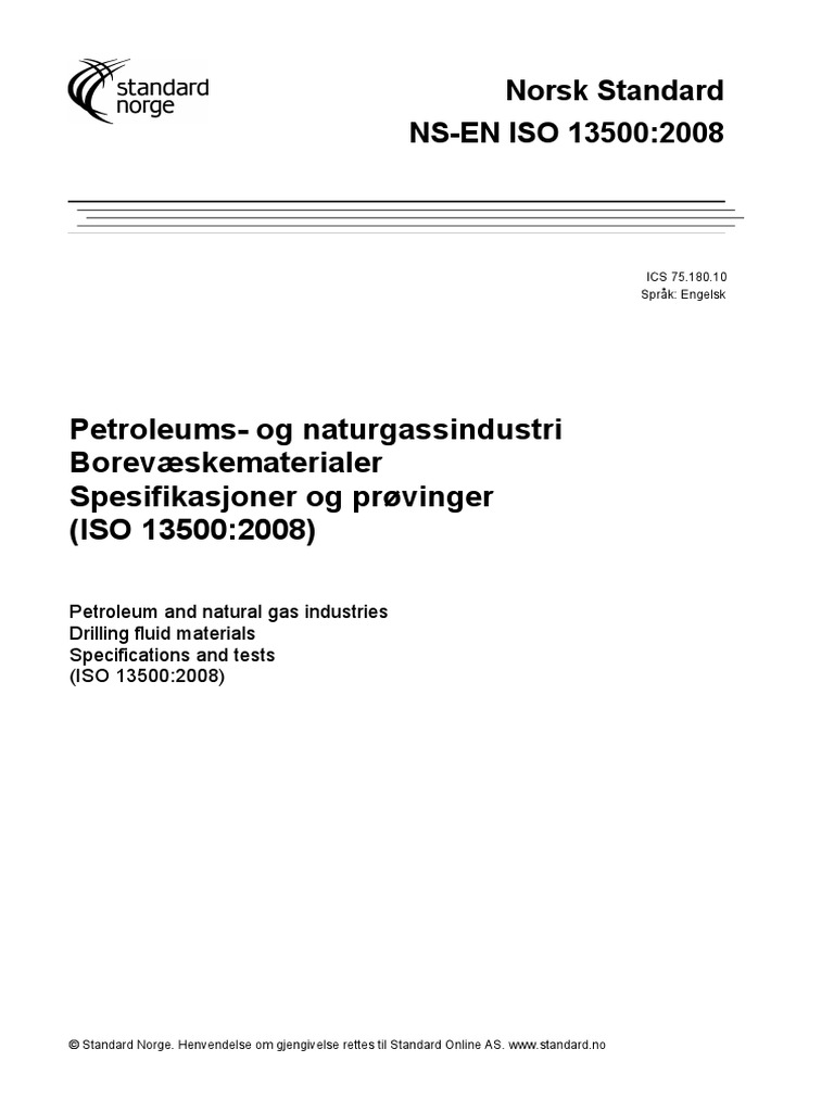Petroleums-Og Naturgassindustri Borevæskematerialer Spesifikasjoner Og ...