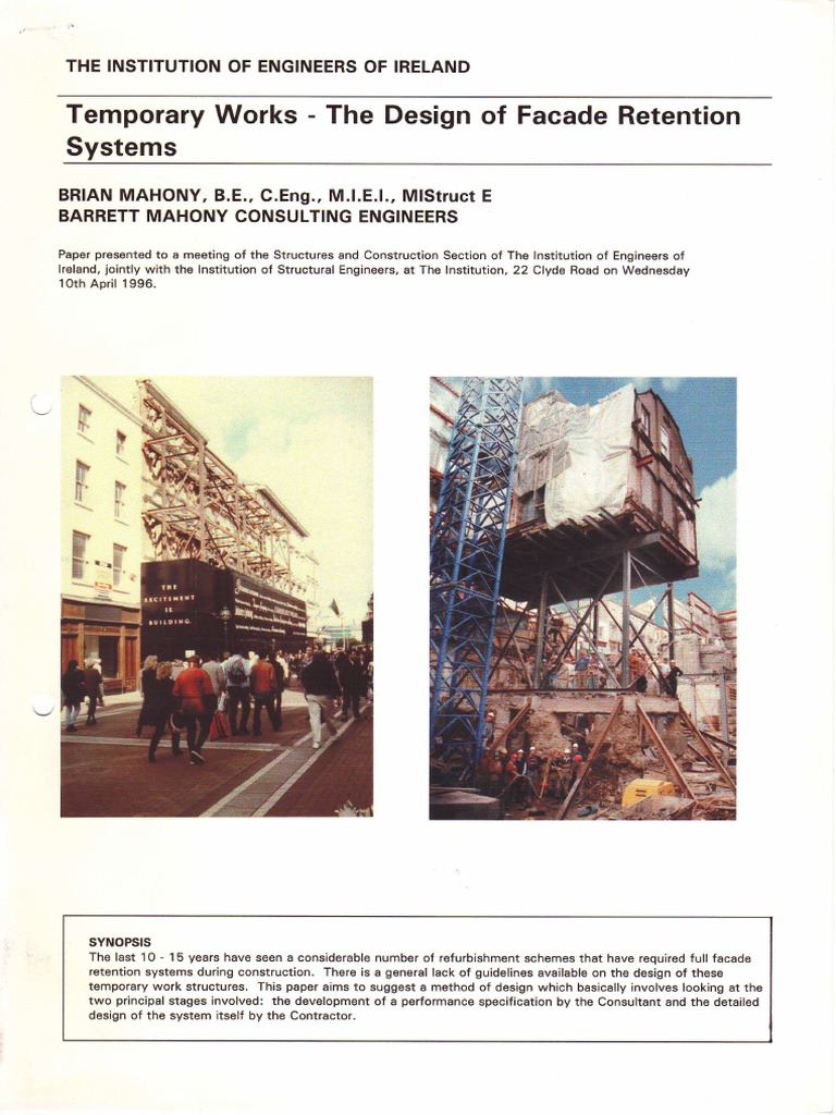 Facade Retention - Temporary Works - Temp | PDF | Economic Sectors