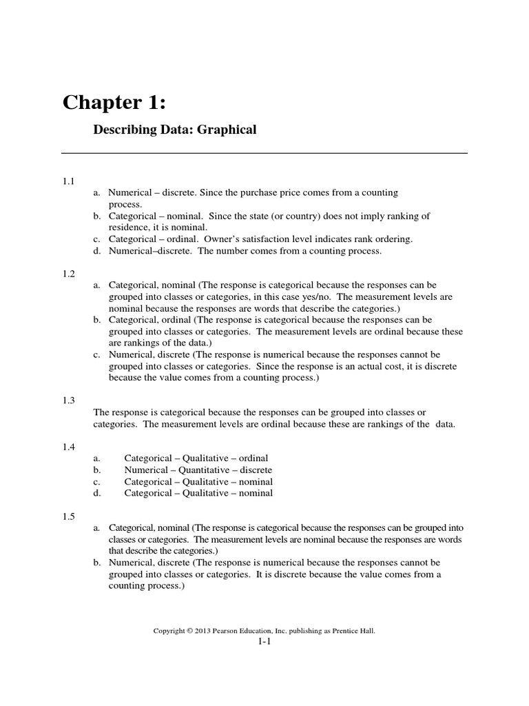 Chapter 1 Describing Data Graphical | PDF | Categorical Variable ...