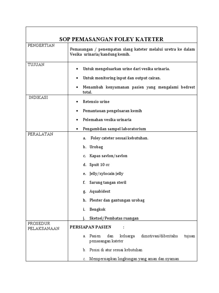 SOP Foley Cateter | PDF
