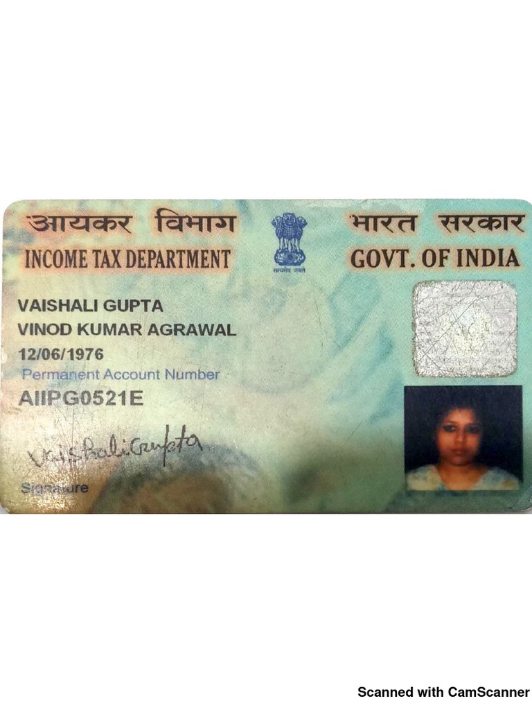 Vaishali Pan Card | PDF