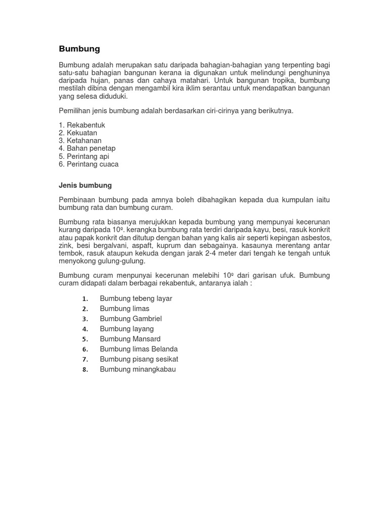 Nota Asas Bumbung | PDF