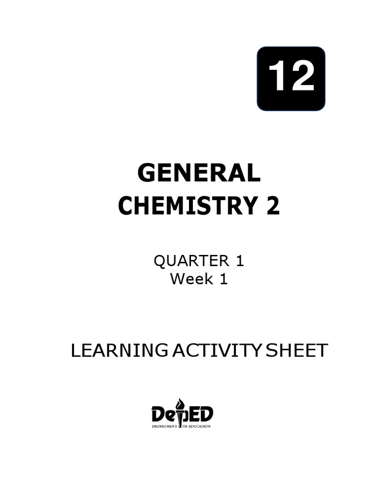 General Chemistry 2: Learning Activity Sheet | PDF | Intermolecular ...
