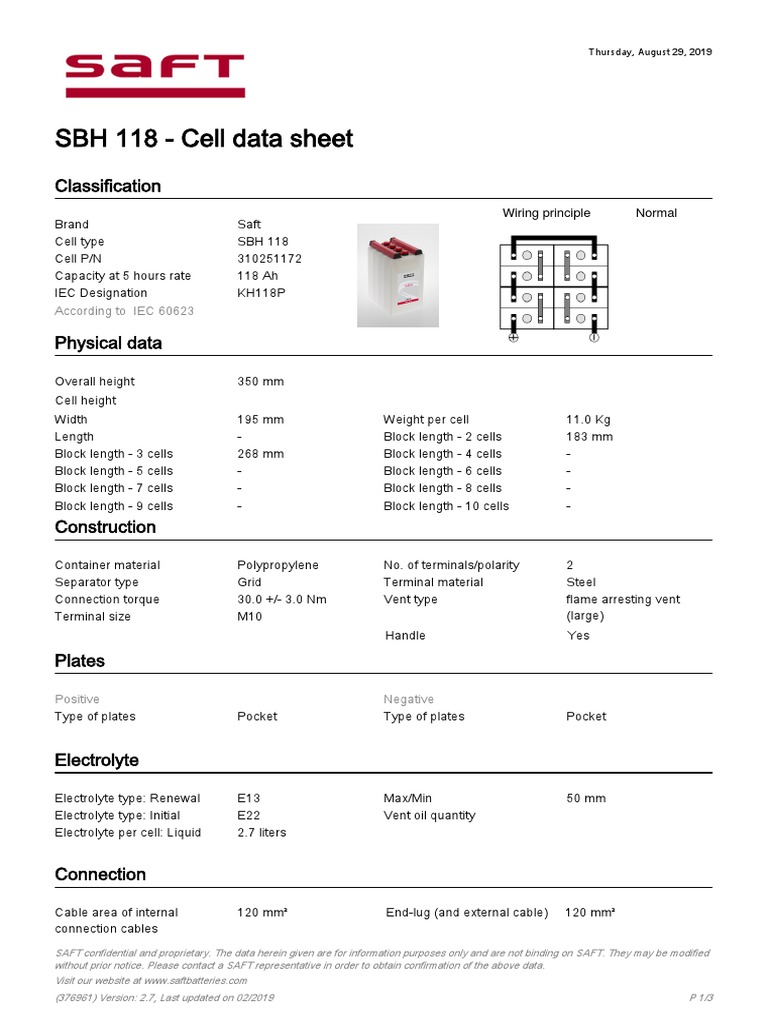 SBH118 CellDataSheet | PDF | Electrical Engineering | Electrical Equipment