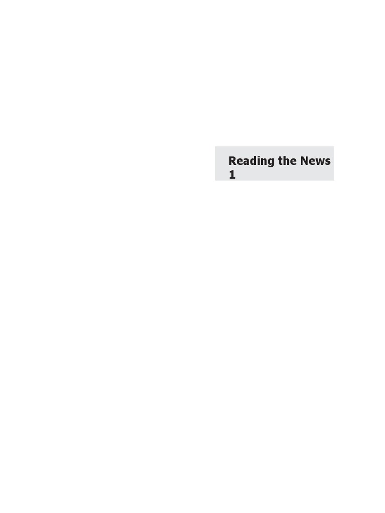 Reading The News 1 | PDF | Mass Media | Reading Comprehension