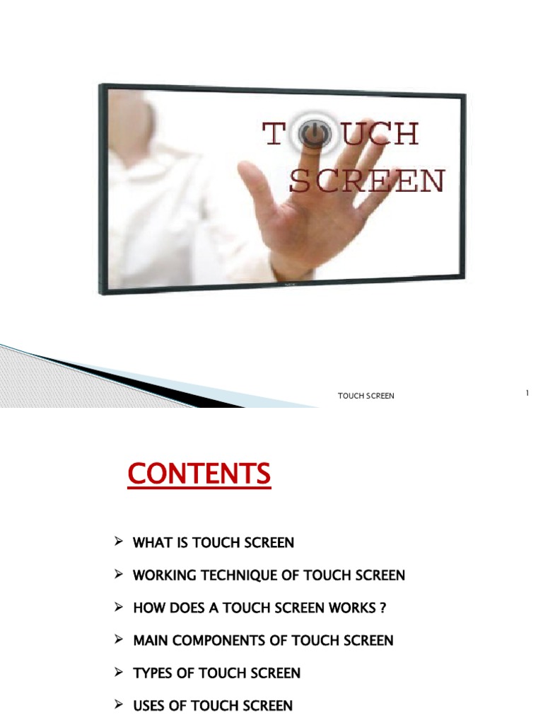 Touch Screen Pdf Touchscreen Computing