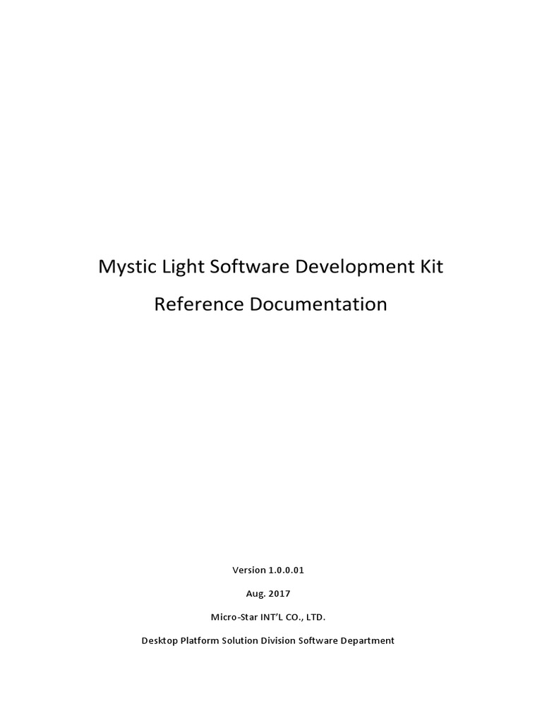 Mystic Light Software Development Kit | Download Free PDF | Parameter ...