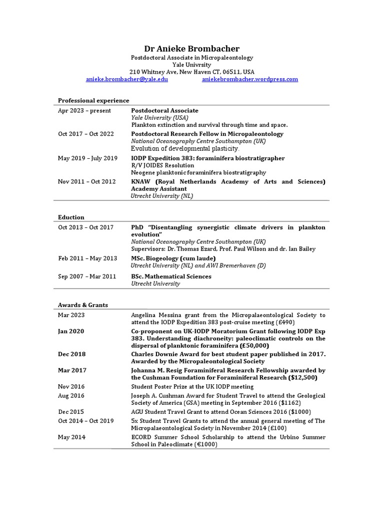 DR Anieke Brombacher | PDF | Physical Geography | Geology