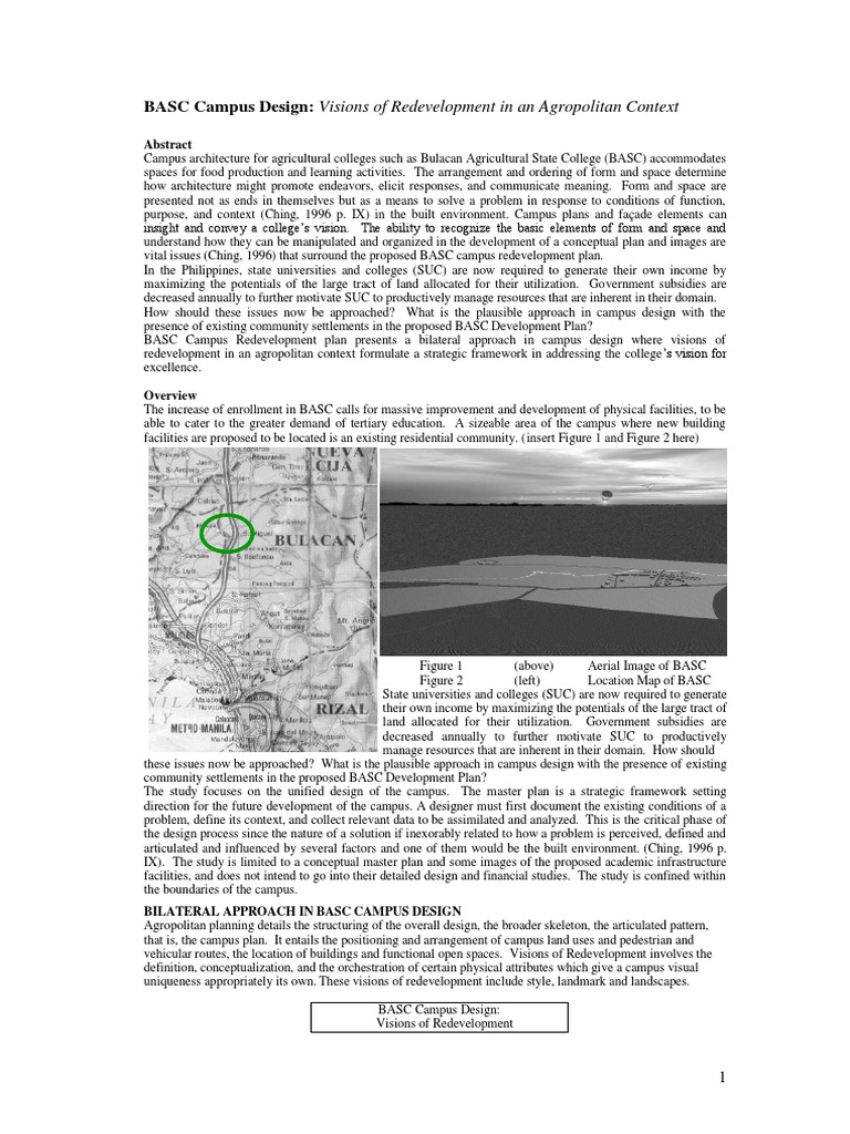 BASC Campus Design: Visions of Redevelopment in An Agropolitan Context ...