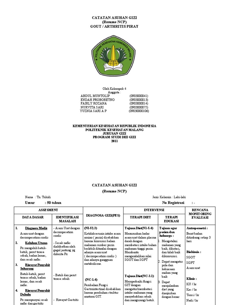 NCP Asam Urat Udh Edit | PDF