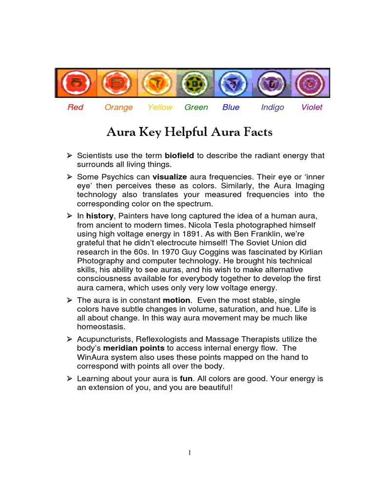 Aura Key Helpful Aura Facts: Orange | PDF | Aura (Paranormal) | Chakra