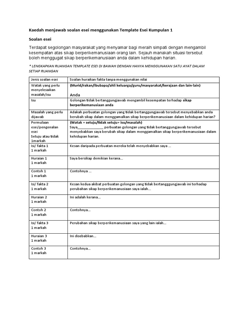 Template Esei Kumpulan 1 | PDF | Karier & Perkembangan