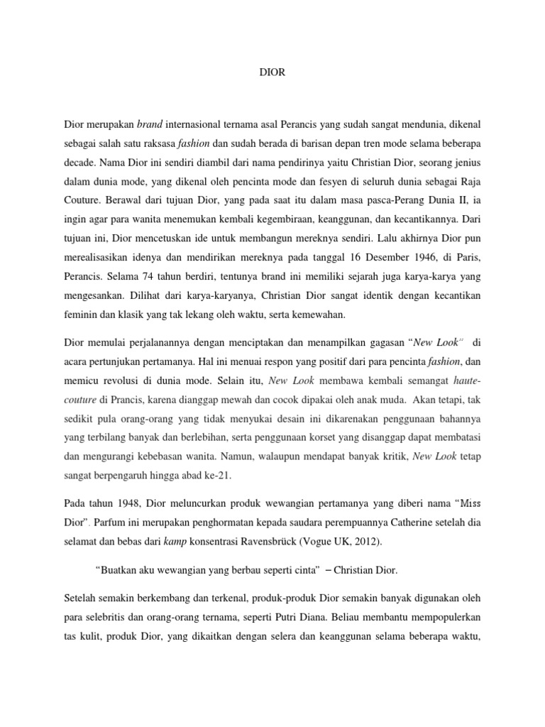 Resume Brand Dior | PDF