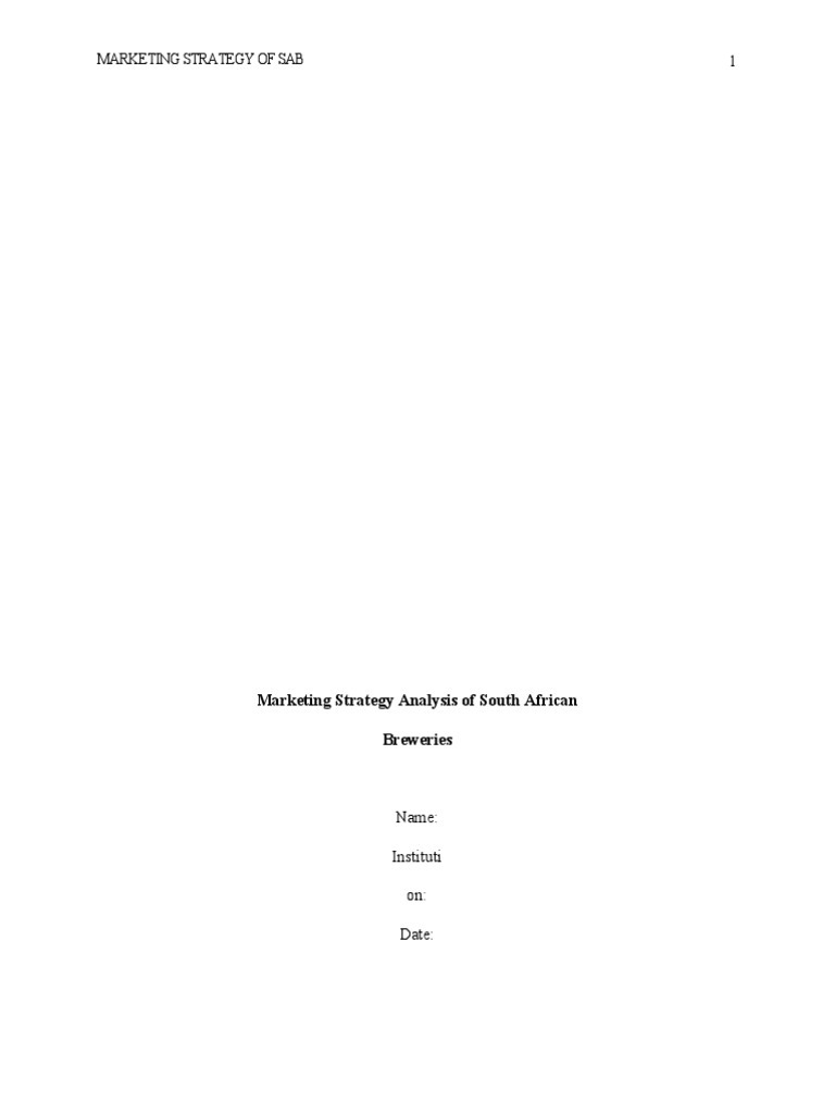 Marketing Strategy of Sab-Draft | PDF | Business | Economies