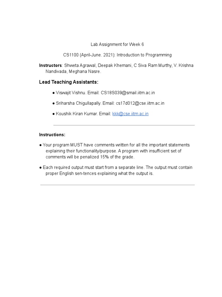 Lab Assignment for Week 6: Programming with Loops and Outputting Analysis of User-Entered Data | PDF