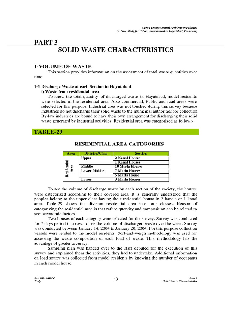 Solid Waste Characteristics: TABLE-29 | PDF | Municipal Solid Waste | Waste