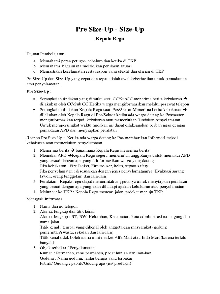 SIZE UP Modul Kepala Regu | PDF