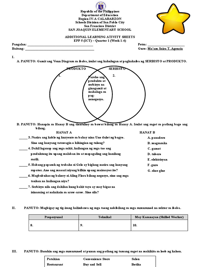 St1-Epp 5-Q1W1-4 '20-'21 | PDF