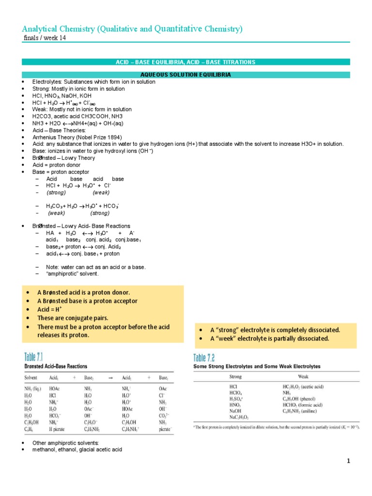 Quantitative: Analytical Chemistry (Qualitative and Chemistry) | PDF ...