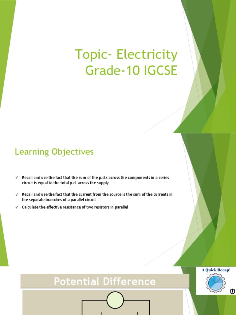 Grade 10 Igcse Electricity Pdf