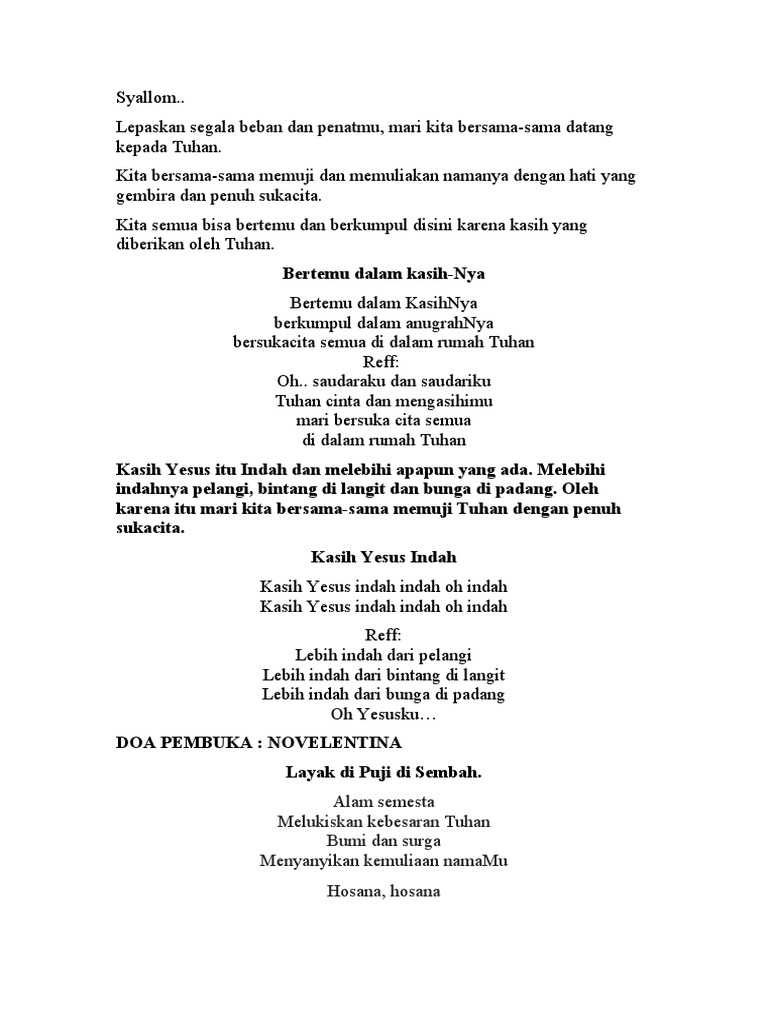 Contoh Liturgi PERSEKUTUAN DOA | PDF