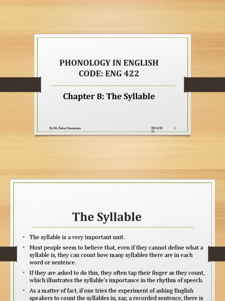 Understanding English Syllables | PDF | Syllable | Consonant