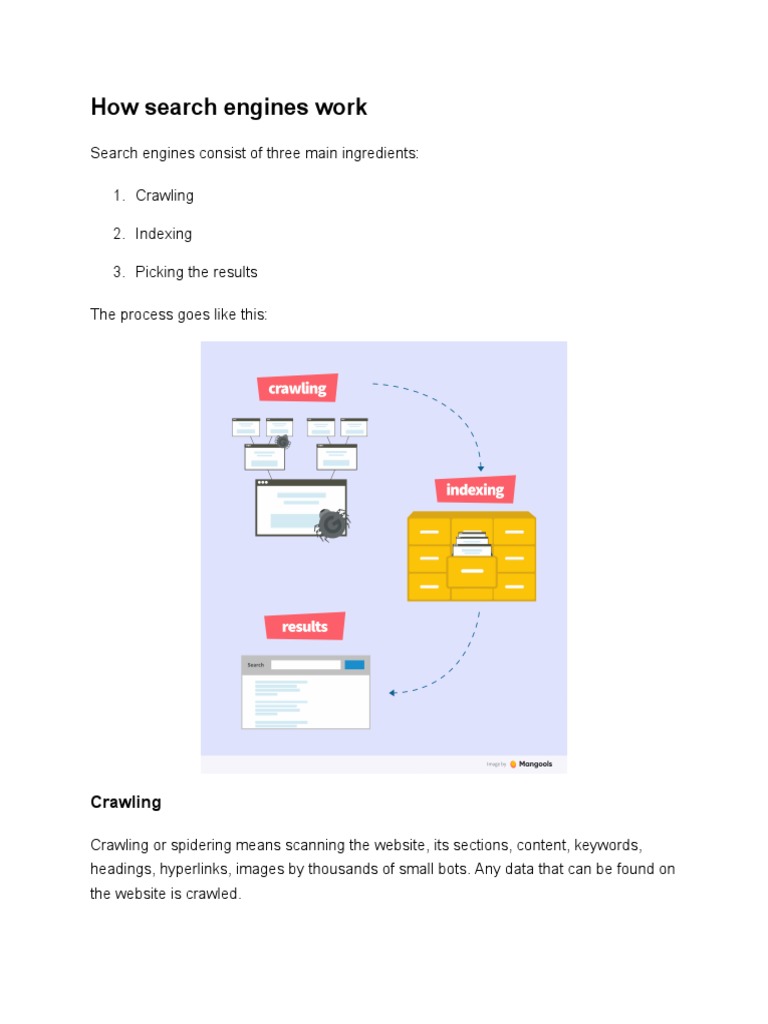 How Search Engines Work | PDF | Search Engine Optimization | Search Engine Indexing