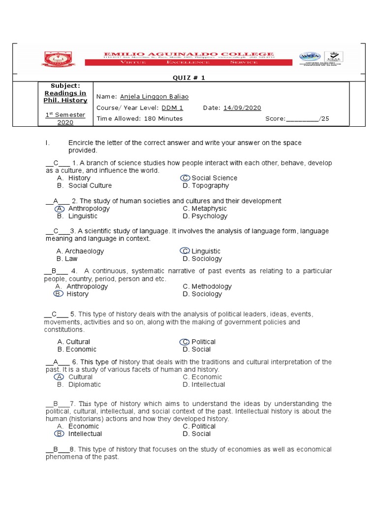 RPH Quiz # 1 | PDF | Sociology | Anthropology