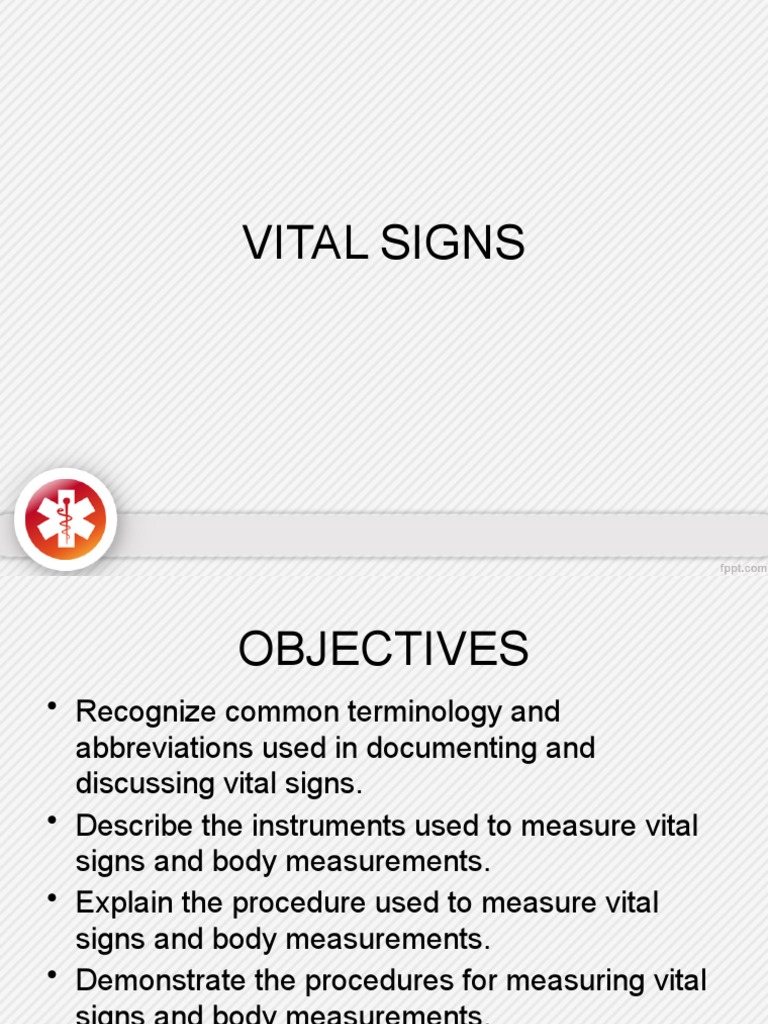 Vital Signs Lecture | PDF | Pulse | Breathing
