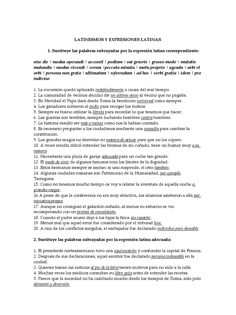 Latinismos y su uso en español | PDF