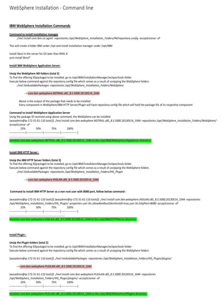 WebSphere Install Guide for Admins | PDF | Zip (File Format ...