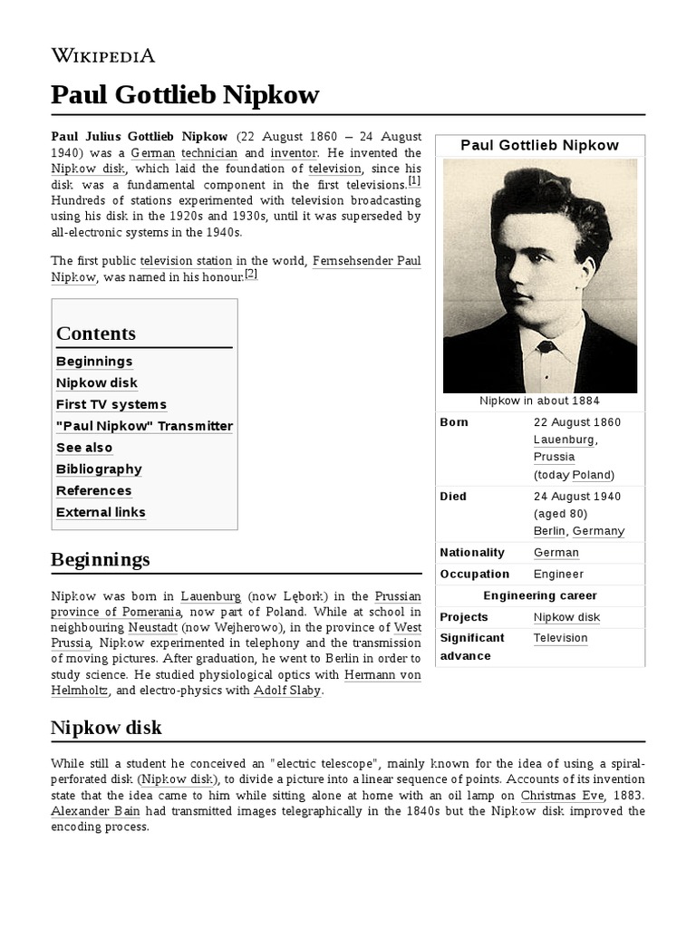 Paul Gottlieb Nipkow | PDF