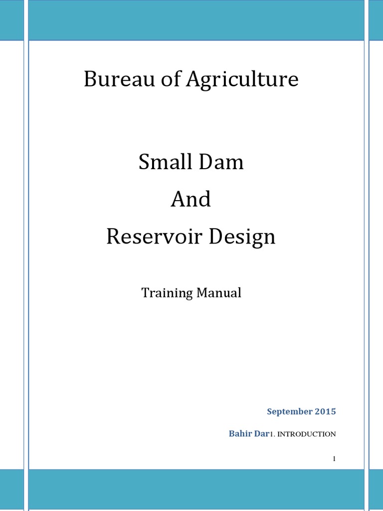 Small Dam and Reservoir Design Manual | PDF | Dam | Erosion
