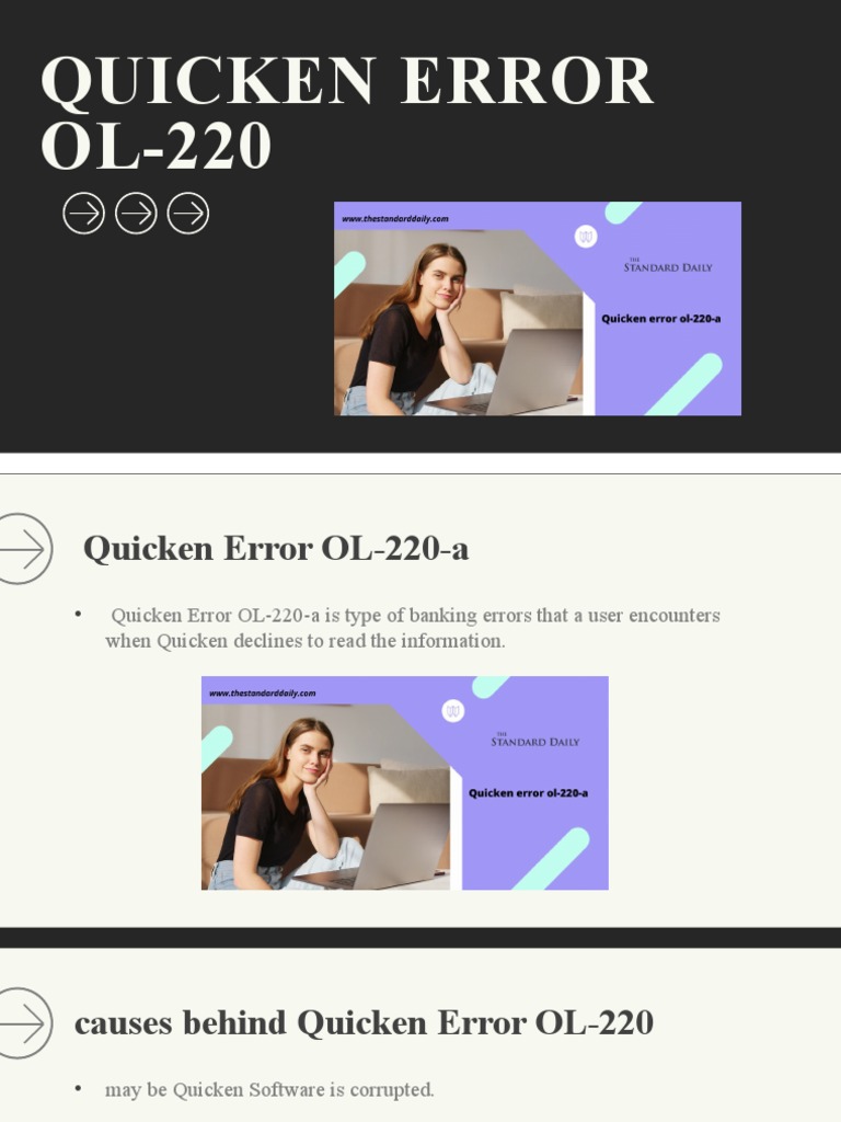 Quicken Error Ol 220-A: Solutions | PDF