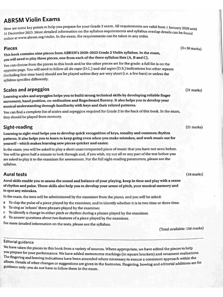 Violin Songs ABRSM Grade 2 | PDF