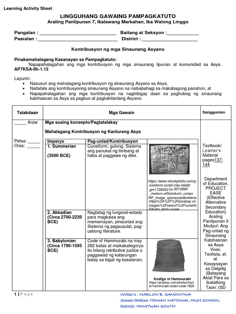 Revised LAS AP7 Week 8 | PDF
