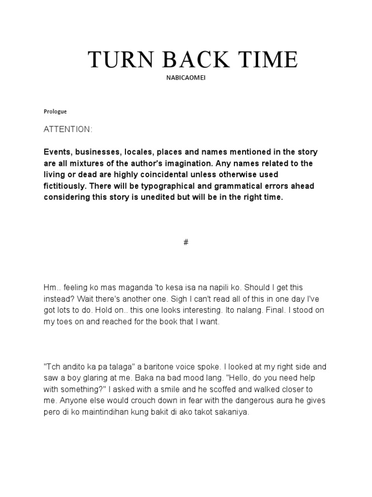 Turn Back Time: Nabicaomei | PDF