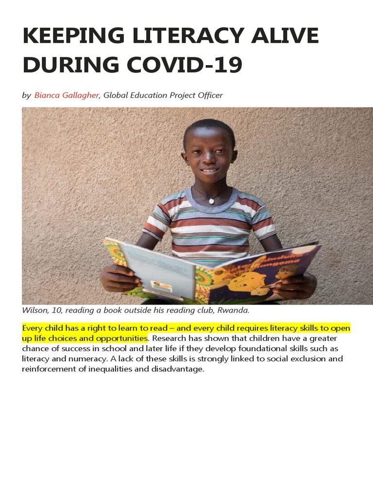 Keeping Literacy Alive During Covid | PDF | Literacy | Teachers