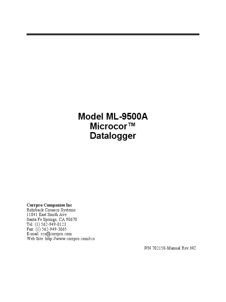 Microcor Datalogger ML-9500A - Man Rev NC | PDF | Personal Computers ...